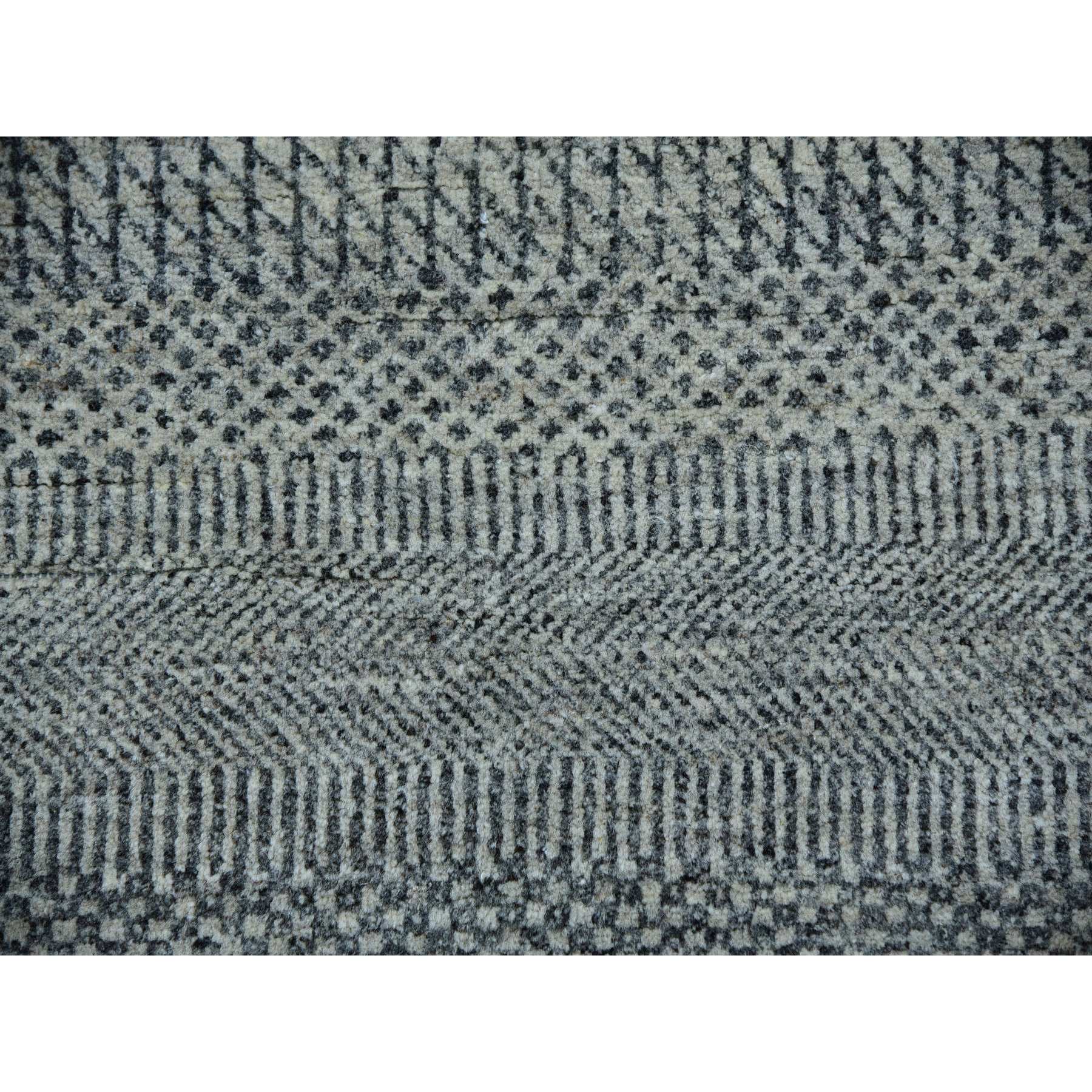 10’x10′ Trout Gray, Hand Knotted, Modern Tone On Tone Grass Design, 100 ...